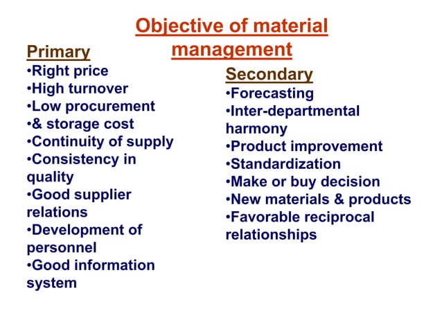 Material managemet ppt | PPT