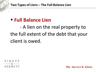 Materialmans Liens Presentation | PPT