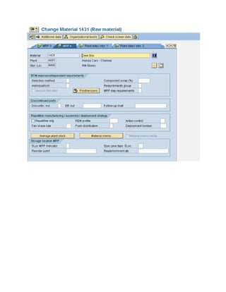 SAP Material master - An Example | DOCX
