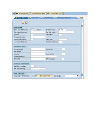 SAP Material master - An Example | PDF