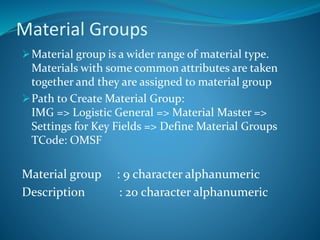 Materialmasterdatanew 160615124527 | PPT