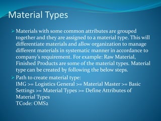 Material master data in sap mm | PPTX