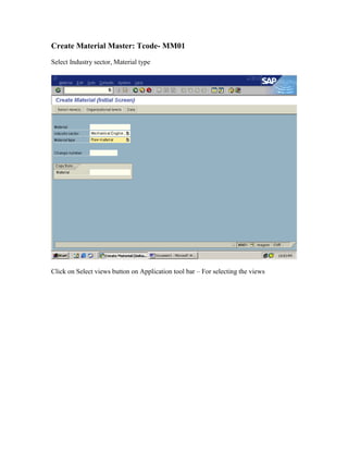 Material master mm01 | PDF