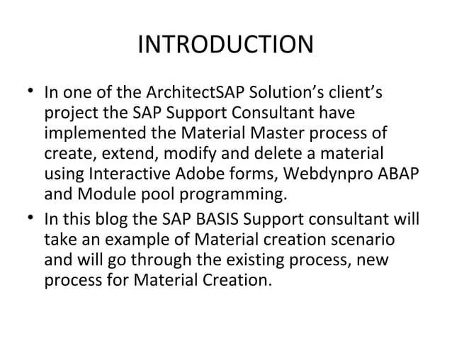Material Master Process using Adobe forms | PPT