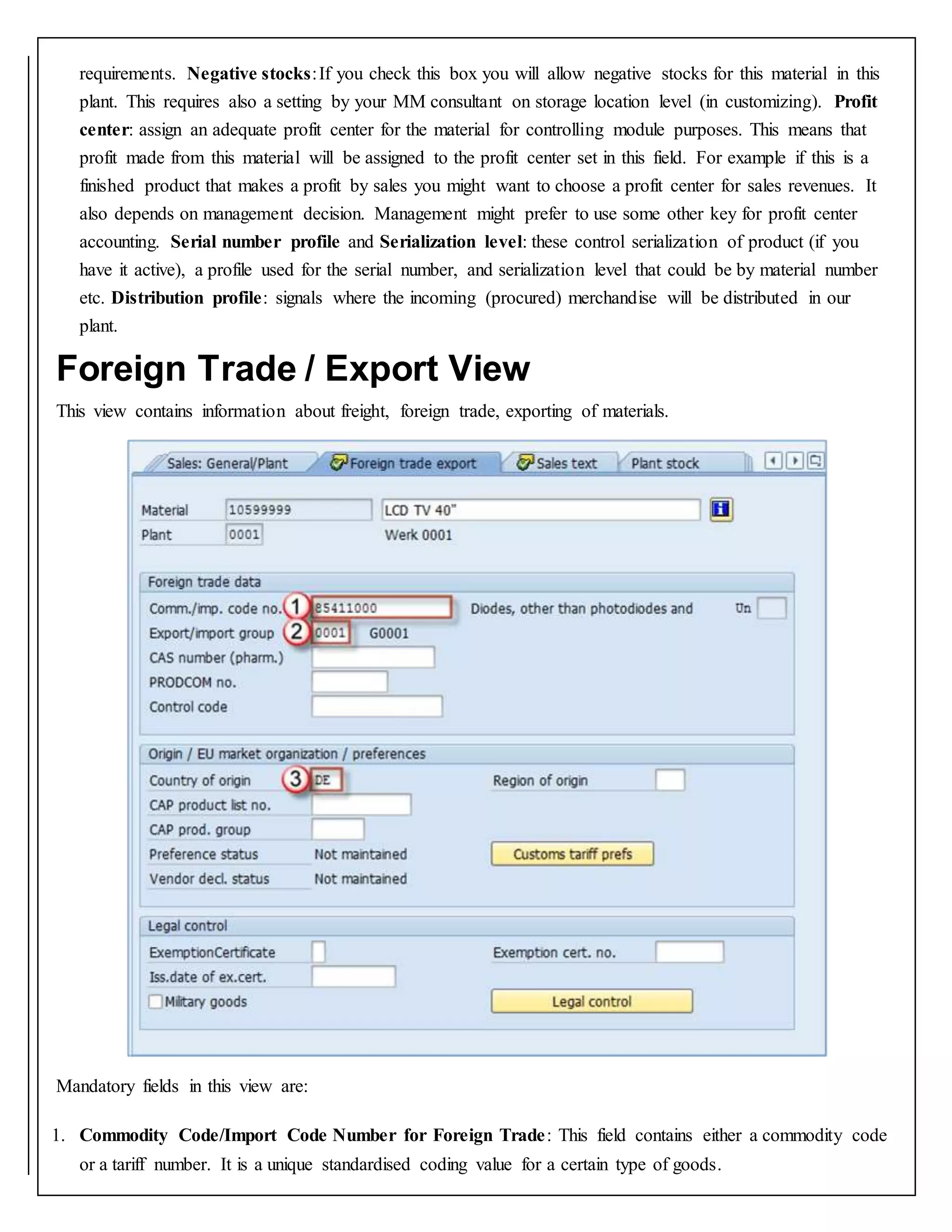 Material master views | DOCX