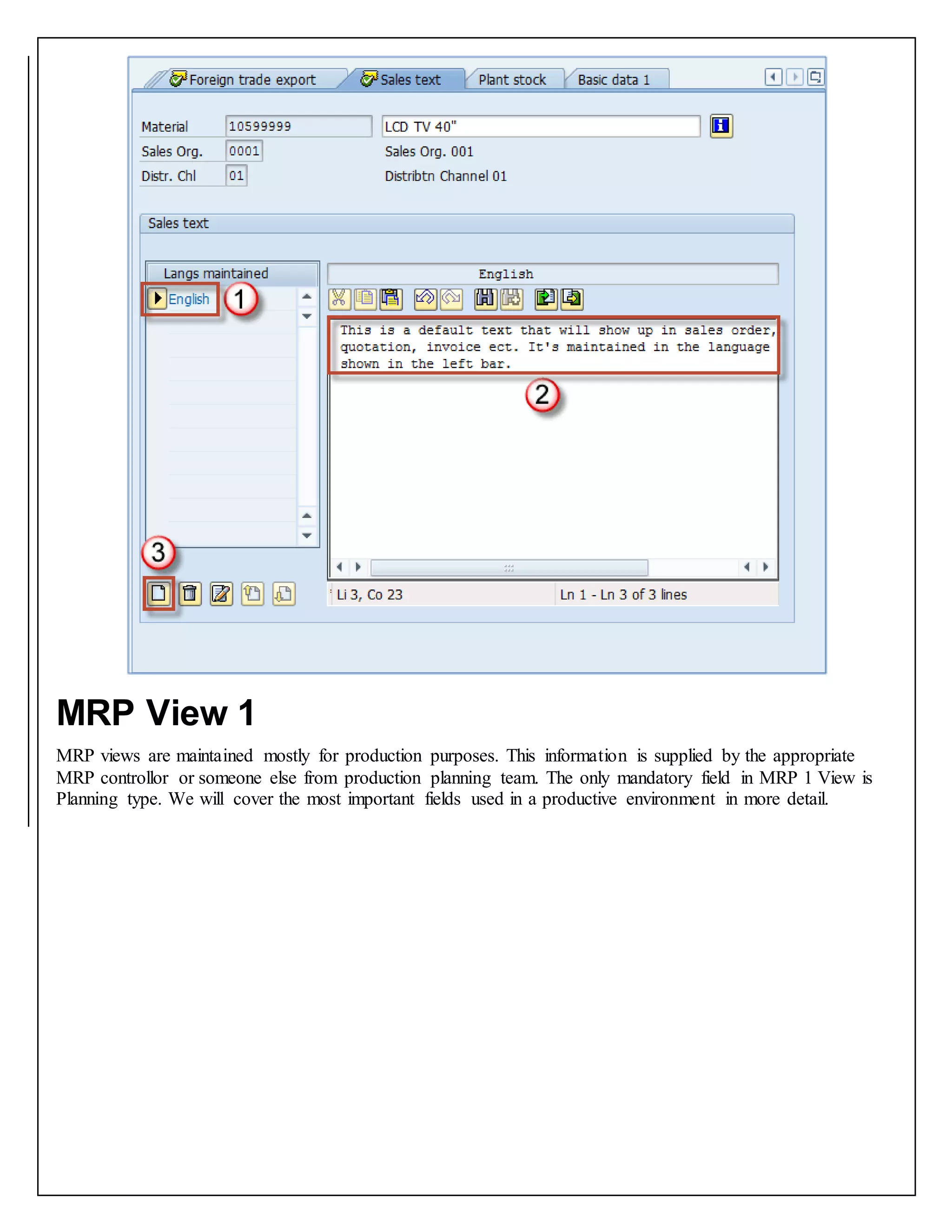 Material master views | DOCX