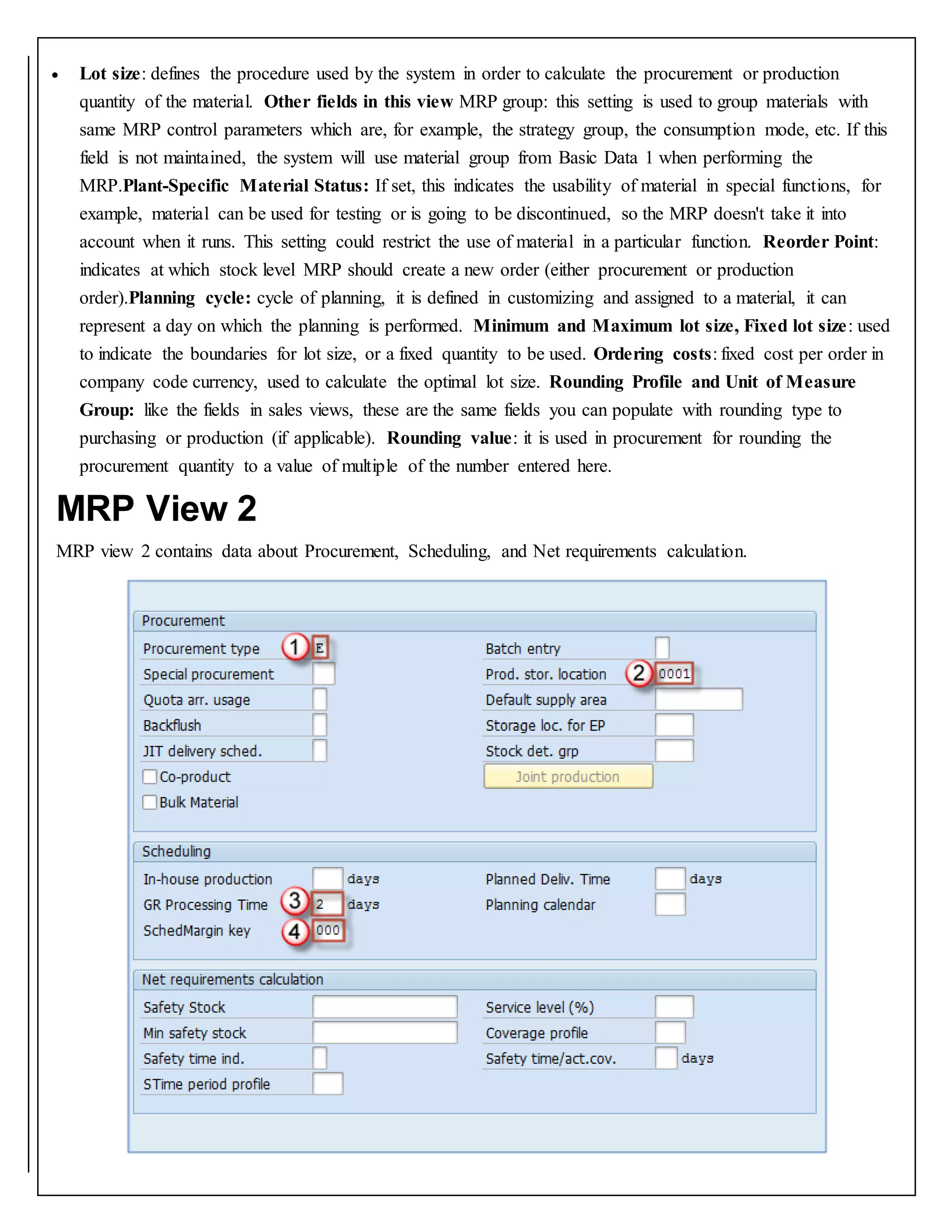 Material master views | DOCX