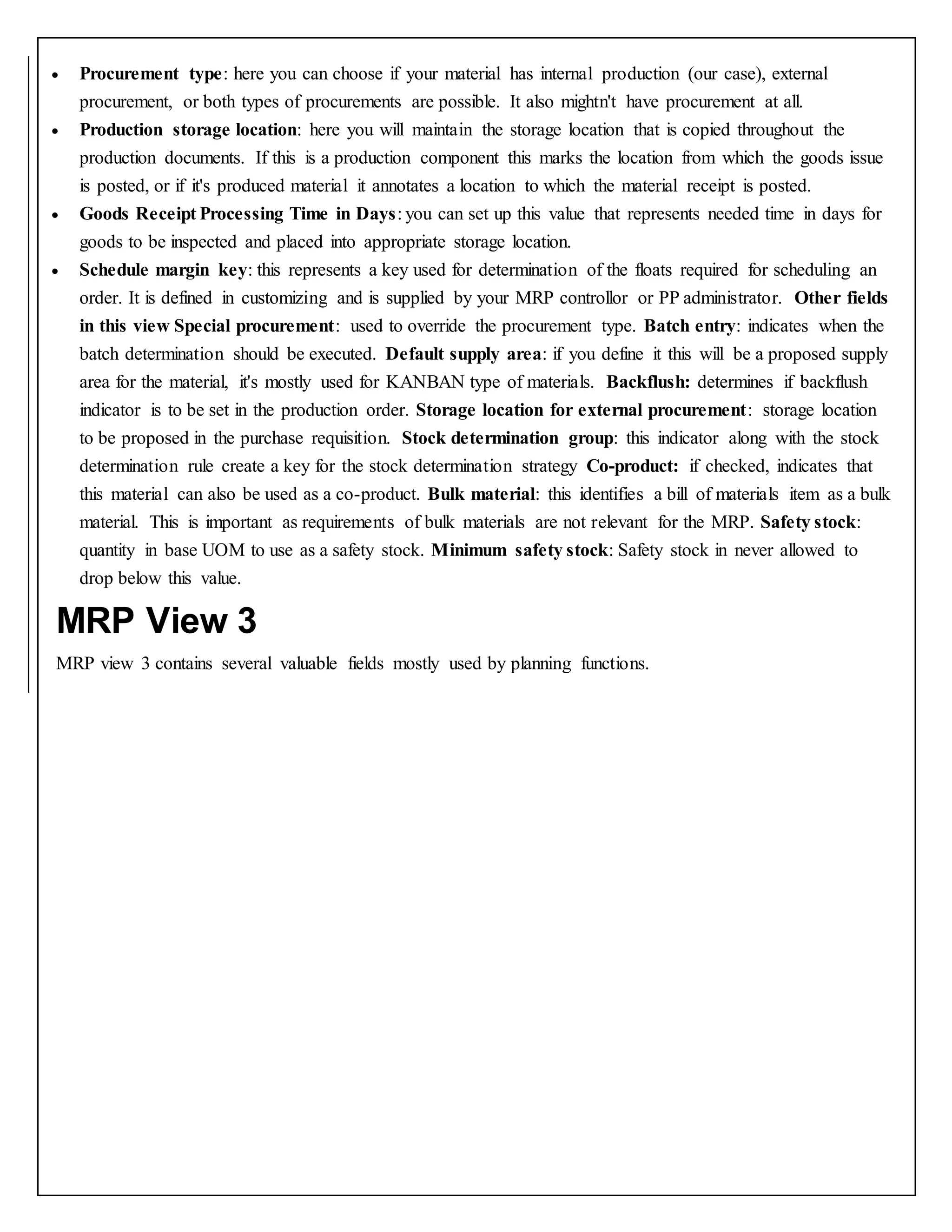Material master views | DOCX
