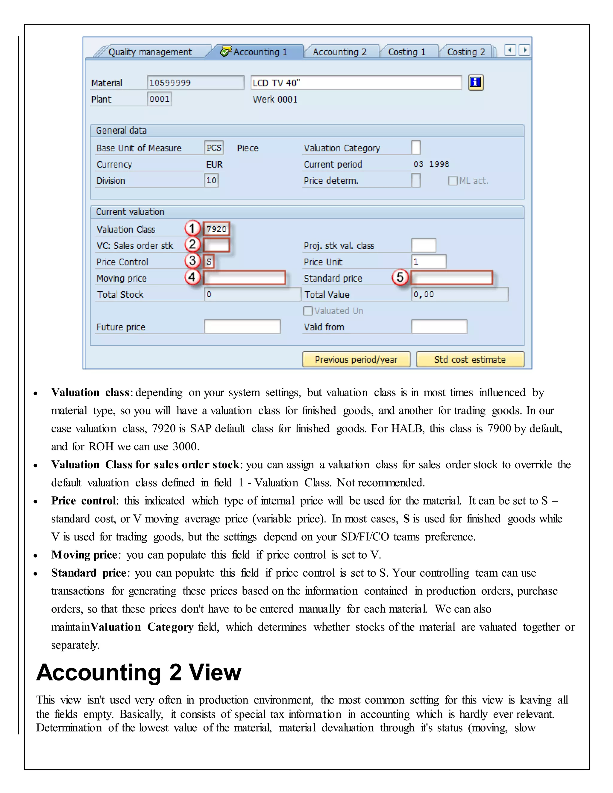 Material master views | DOCX