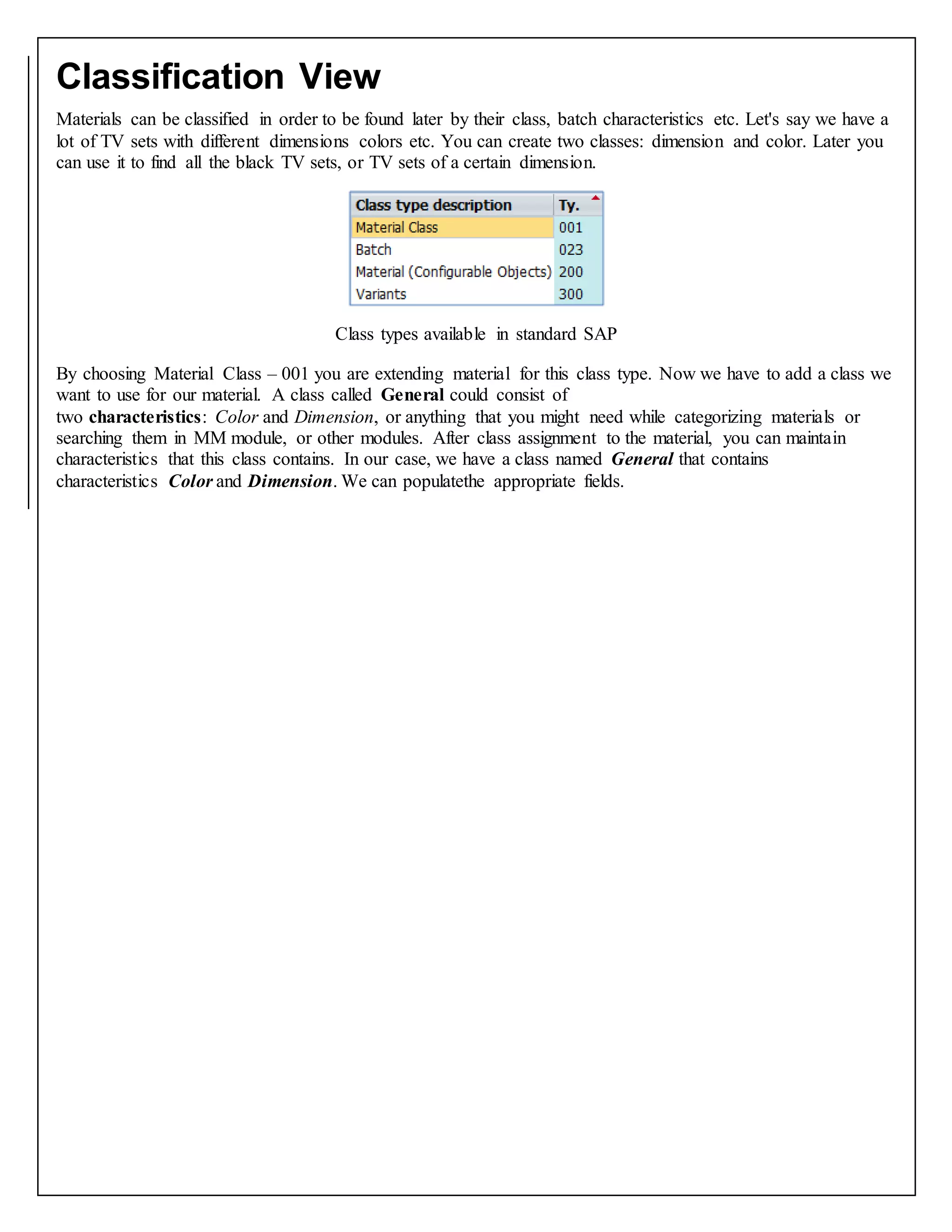Material master views | DOCX