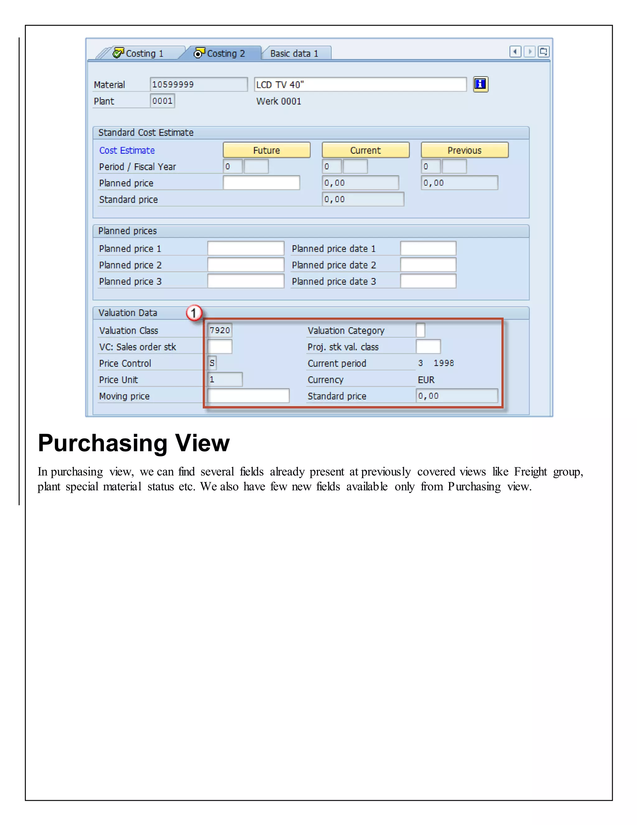Material master views | DOCX