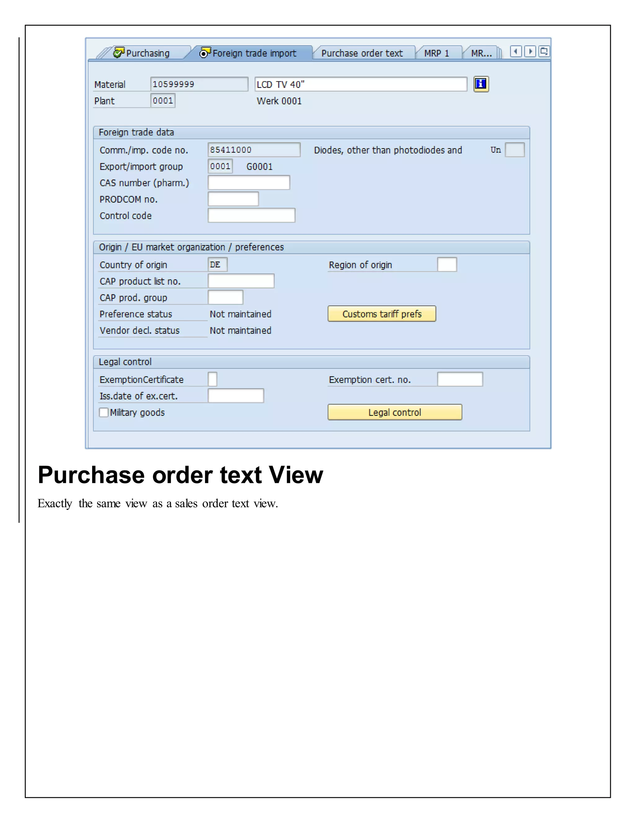 Material master views | DOCX