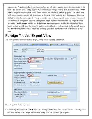 Material master views | DOCX