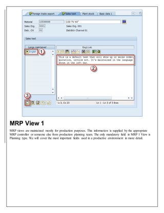 Material master views | DOCX