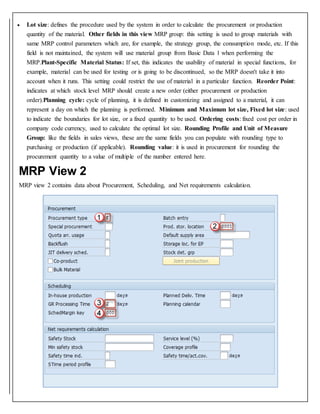 Material master views | DOCX