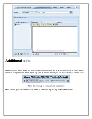 Material master views | DOCX