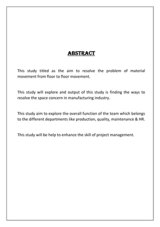 Material movement in a manufacturing plant | PDF