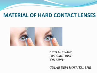 Material of hard contact lenses | PPTX