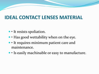 Material of hard contact lenses | PPTX
