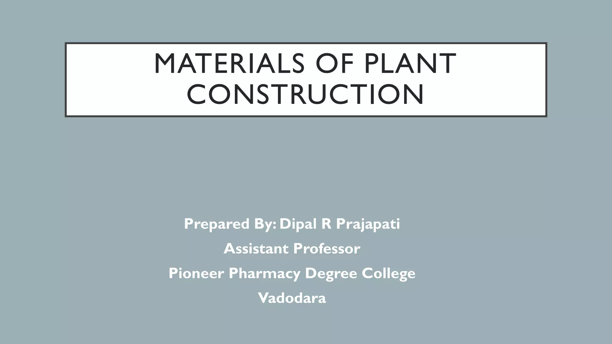 Material of plant construction converted | PDF
