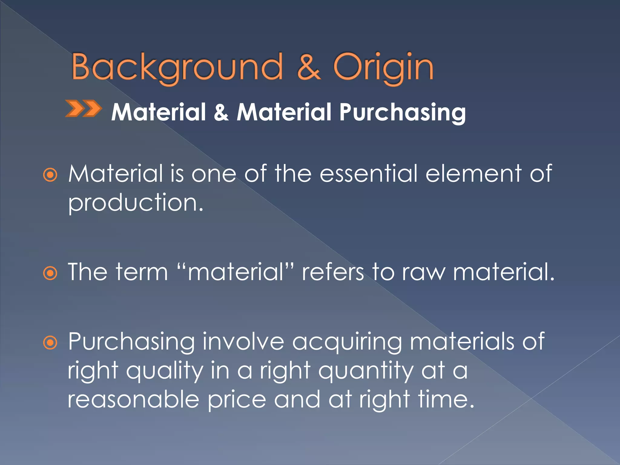 Material purchasing | PPTX