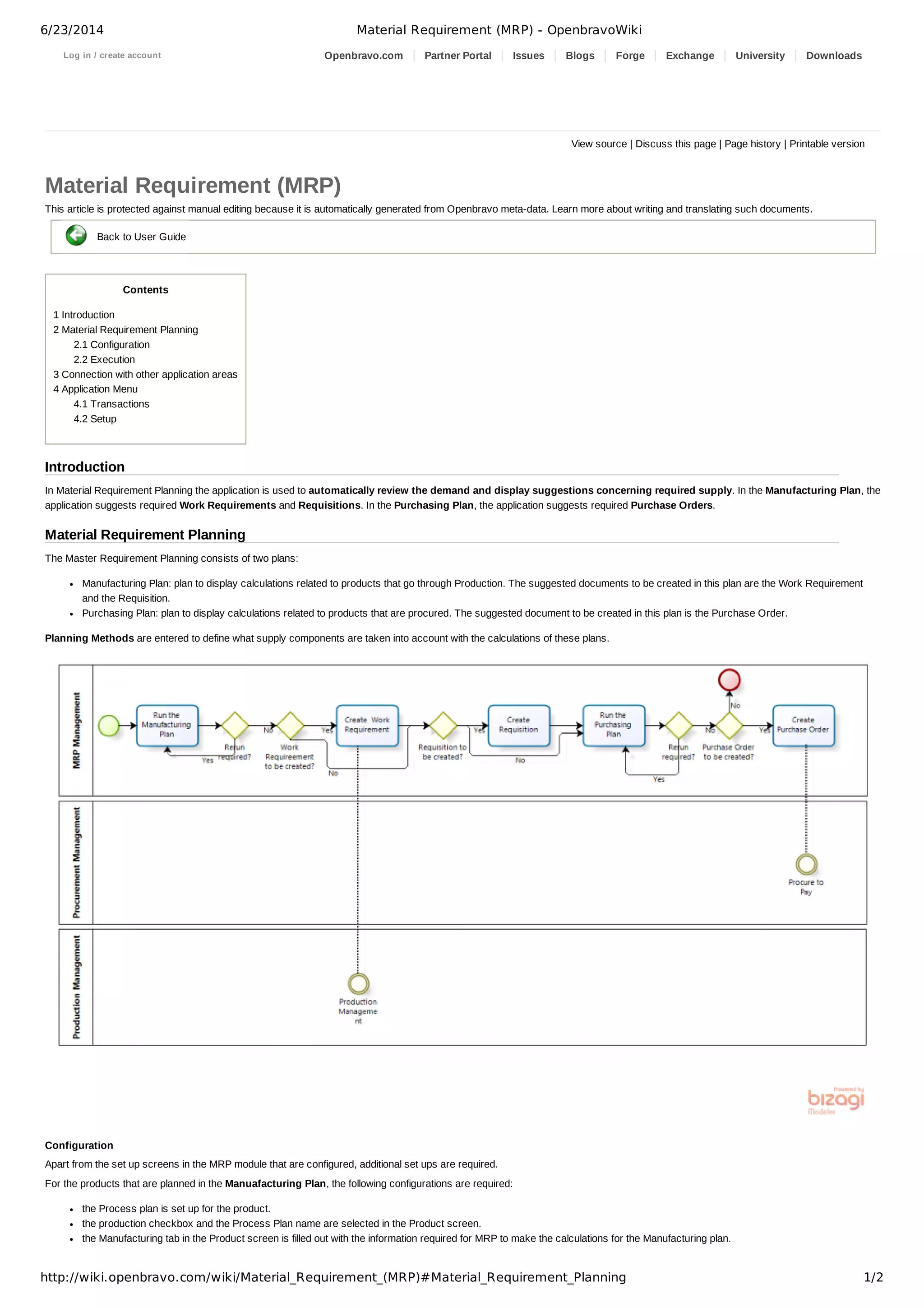 Material requirement Planning (mrp) openbravo | PDF