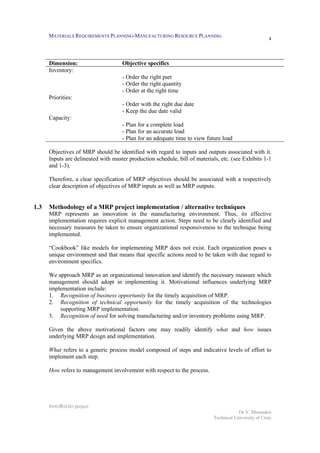 Material requirement planned mrp | PDF