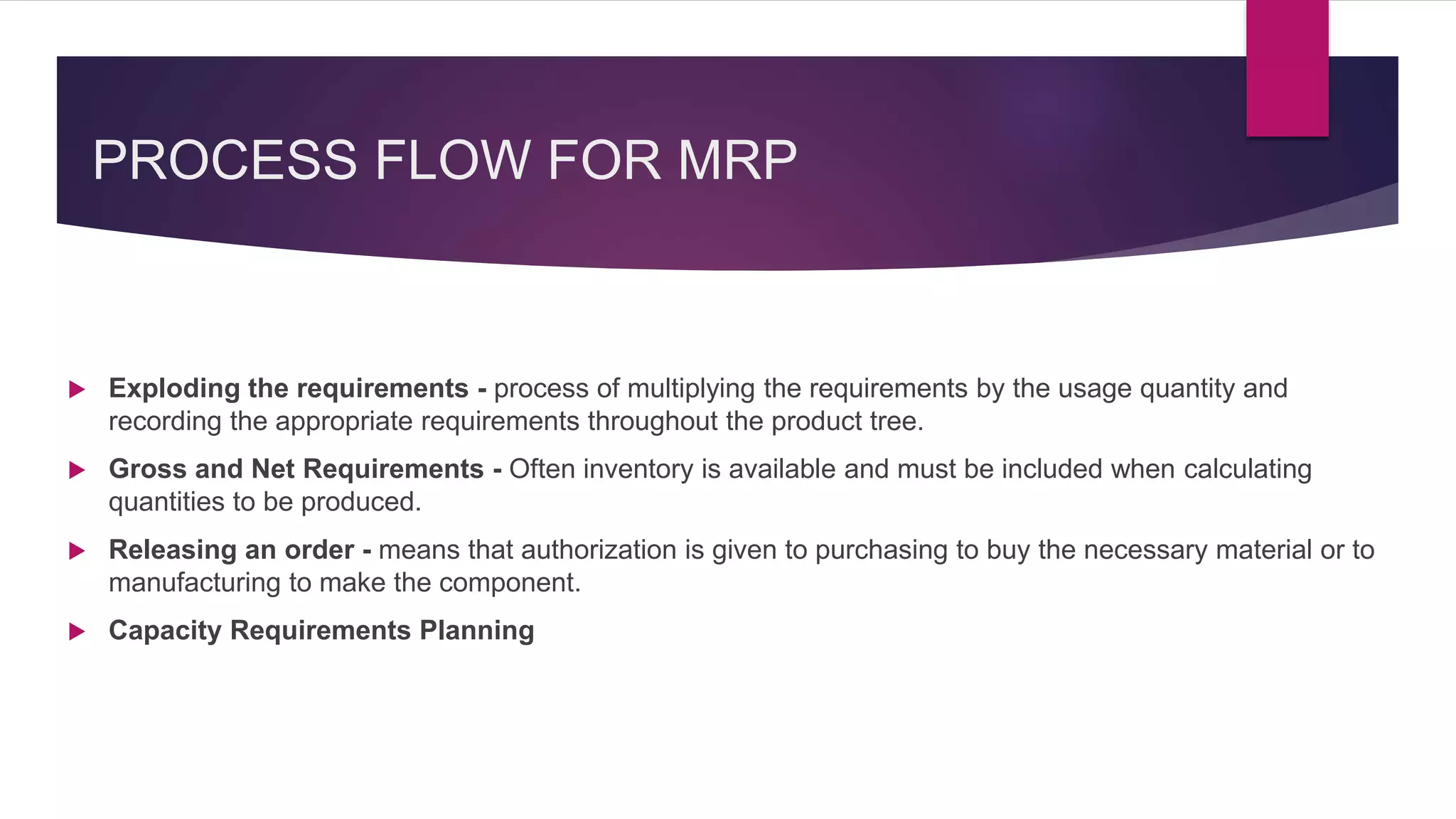Material requirement planning - Production and Operation Management | PPTX