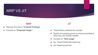 Material requirement planning - Production and Operation Management | PPTX