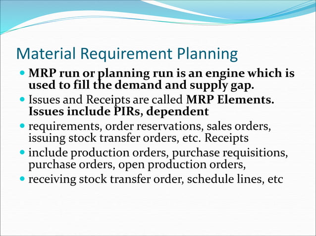 SAP MM PP Material requirement planning | PPT