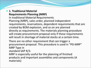 SAP MM PP Material requirement planning | PPT