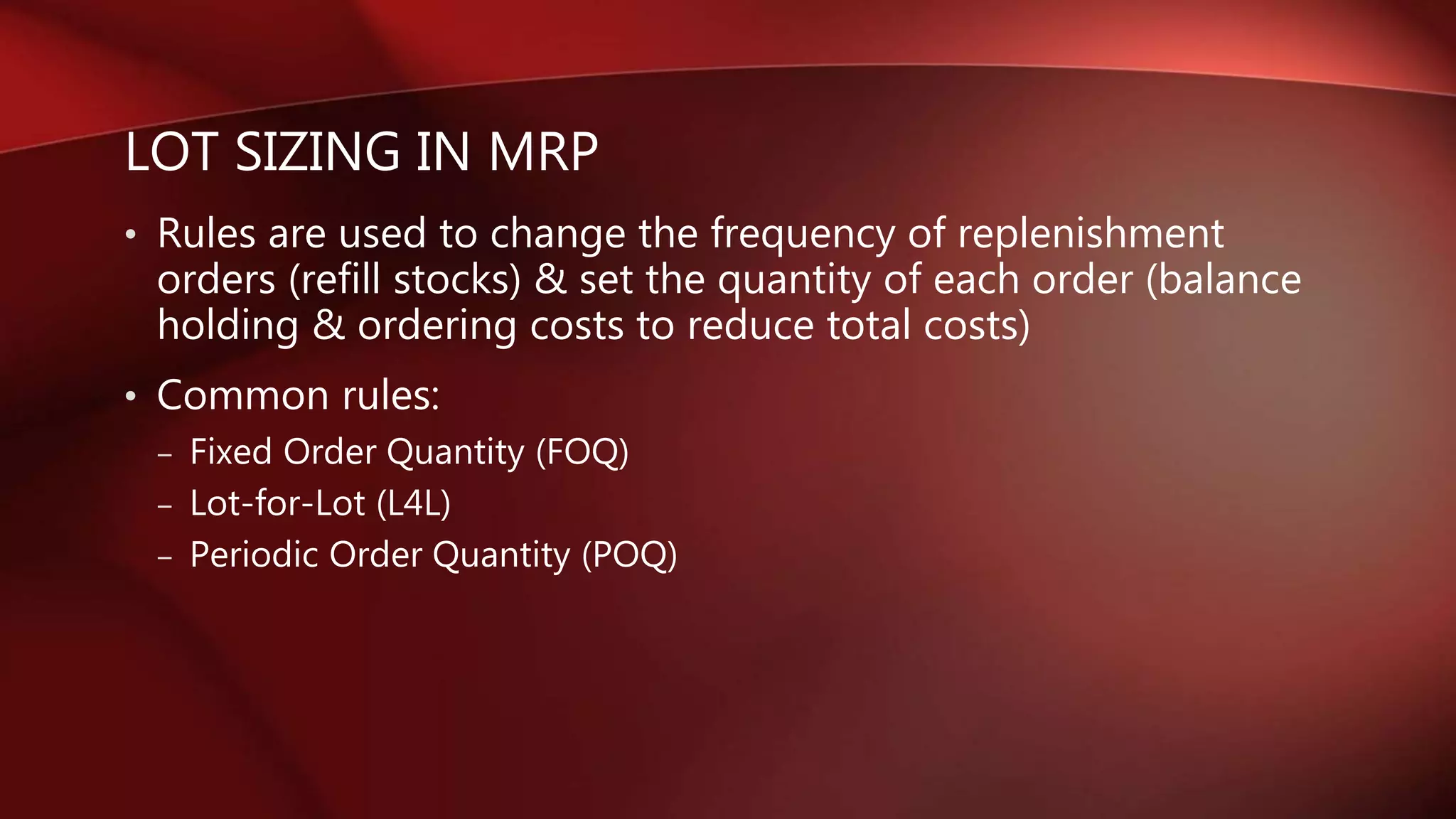 Material Requirement Planning (mrp) | PPTX
