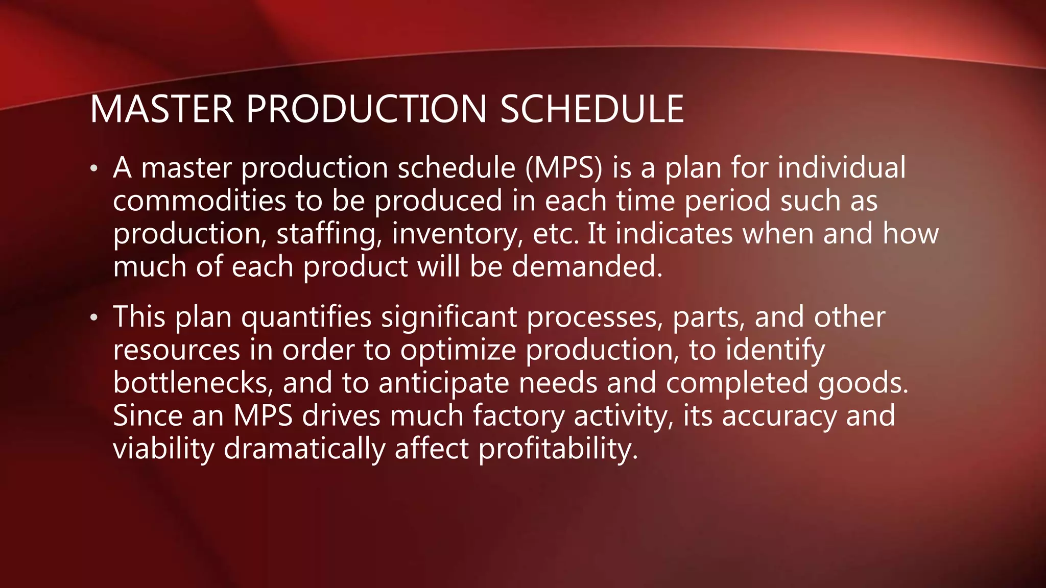 Material Requirement Planning (mrp) | PPTX