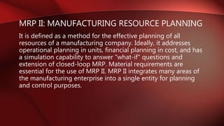 Material Requirement Planning (mrp) | PPTX