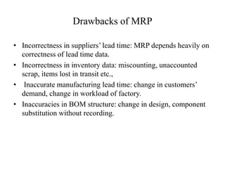 Material requirement planning (mrp) | PPTX