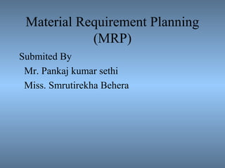 Material requirement planning presentation | PPT