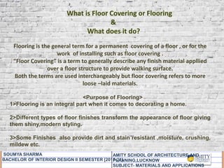 FLOORING TREATMENTS - MATERIALS AND APPLICATIONS | PPT