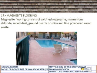 FLOORING TREATMENTS - MATERIALS AND APPLICATIONS | PPTX