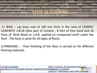 FLOORING TREATMENTS - MATERIALS AND APPLICATIONS | PPT