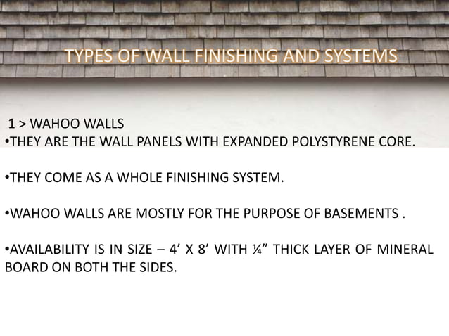 WALL FINISHES - MATERIALS AND APPLICATIONS | PPTX