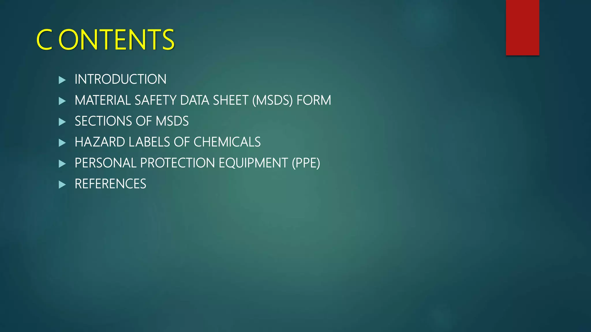 Material Safety Data Sheet - By Vishal Dakhale | PPTX