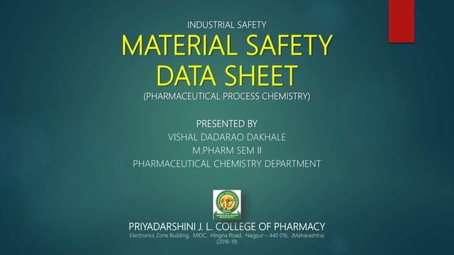 Material Safety Data Sheet - By Vishal Dakhale | PPTX