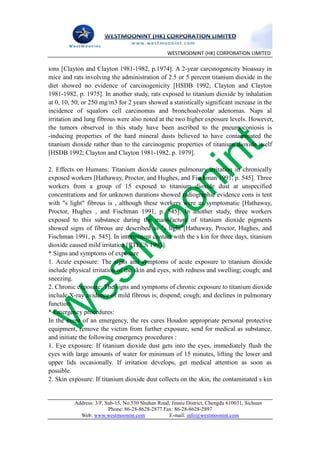 Material safety data sheet for titanium dioxide | PDF
