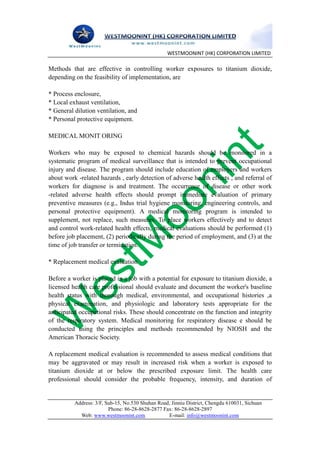 Material safety data sheet for titanium dioxide | PDF | Lung and ...