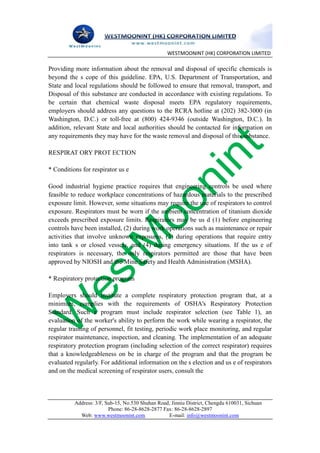 Material safety data sheet for titanium dioxide | PDF
