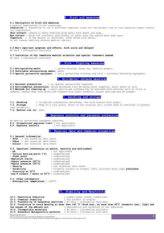 Material safety data sheet material safety data sheet cosmetic pure ...
