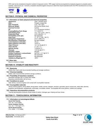 Material Safety Data Sheet of Acetic Acid | PDF