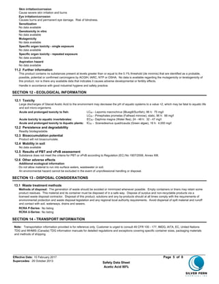 Material Safety Data Sheet of Acetic Acid | PDF