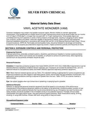 Material safety data sheet of vinyl acetate monomer | PDF