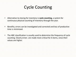 Materials and inventory management | PPT